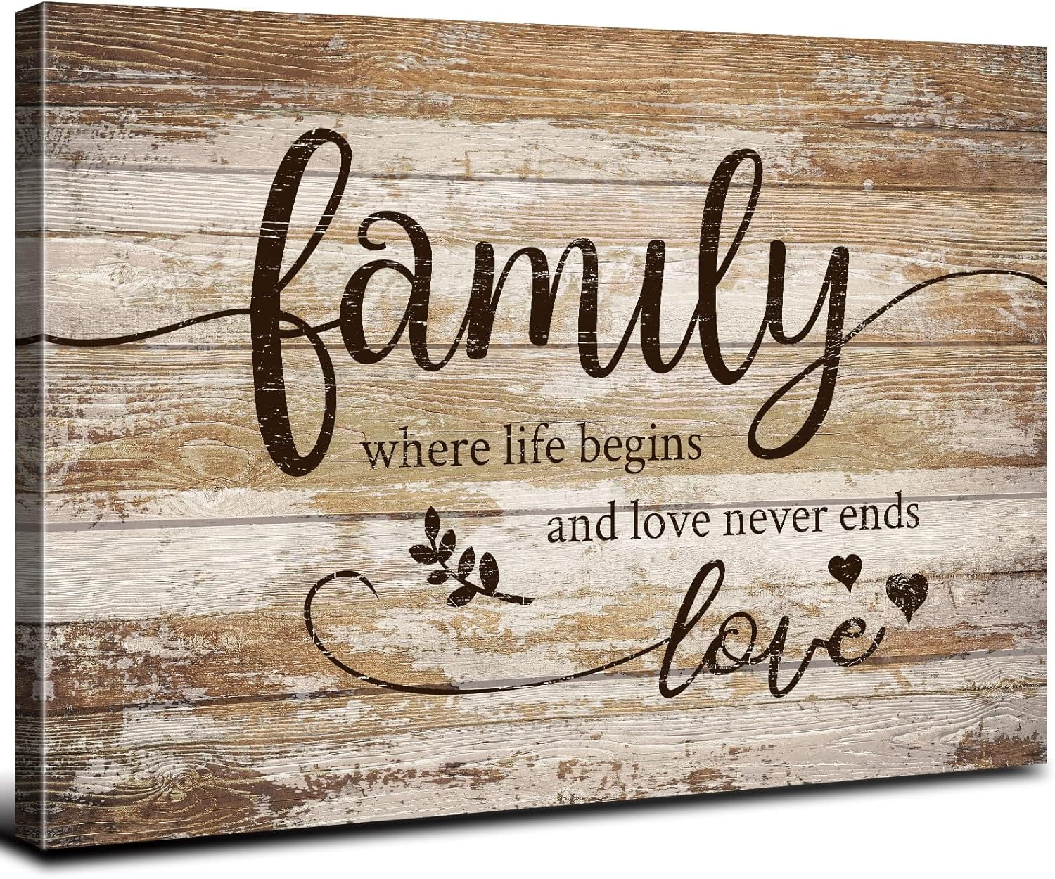 Rustic Family Wall Art Farmhouse Brown Bless Wall Pictures for Living ...
