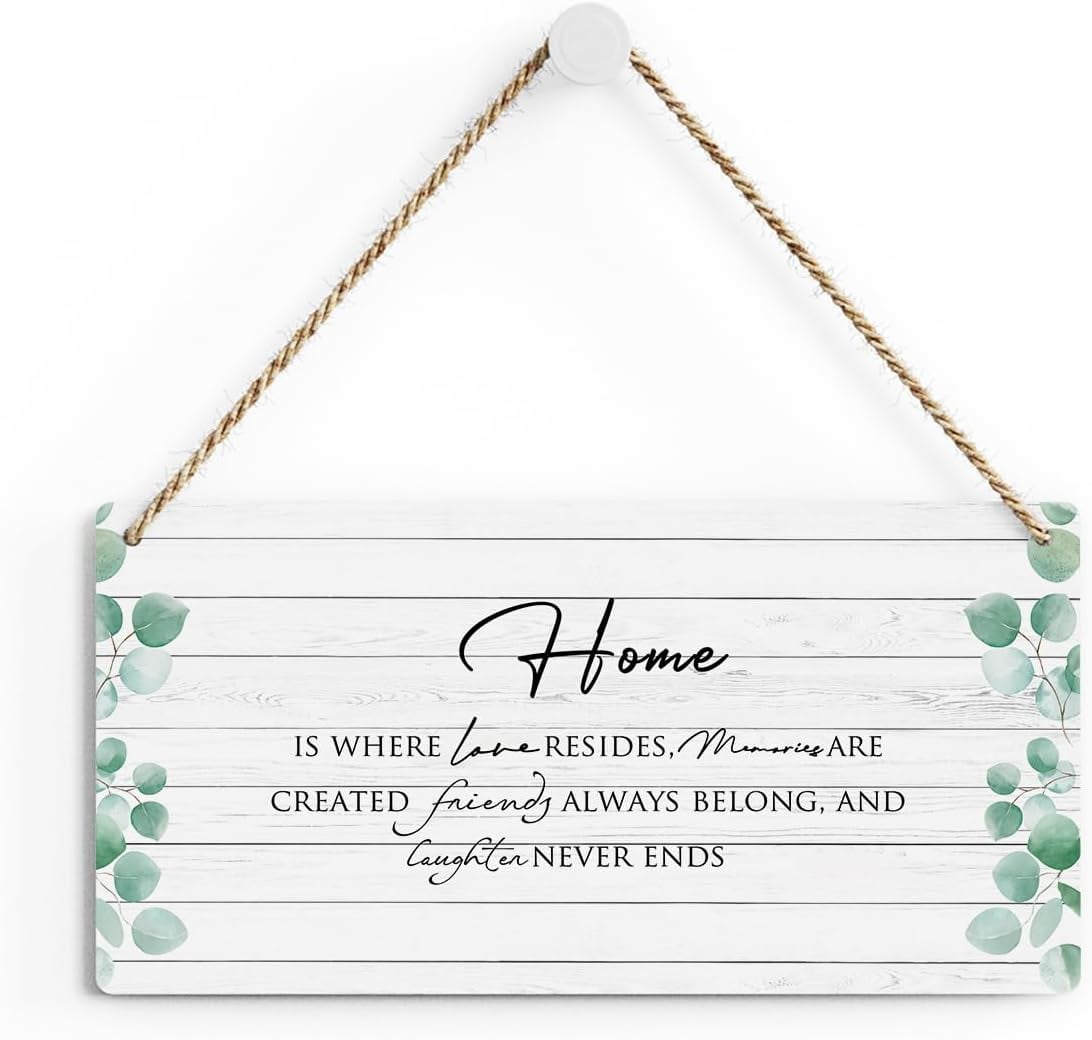 Rustic Family Wood Decor Sign, Home is Where Love Resides Printed Wood ...