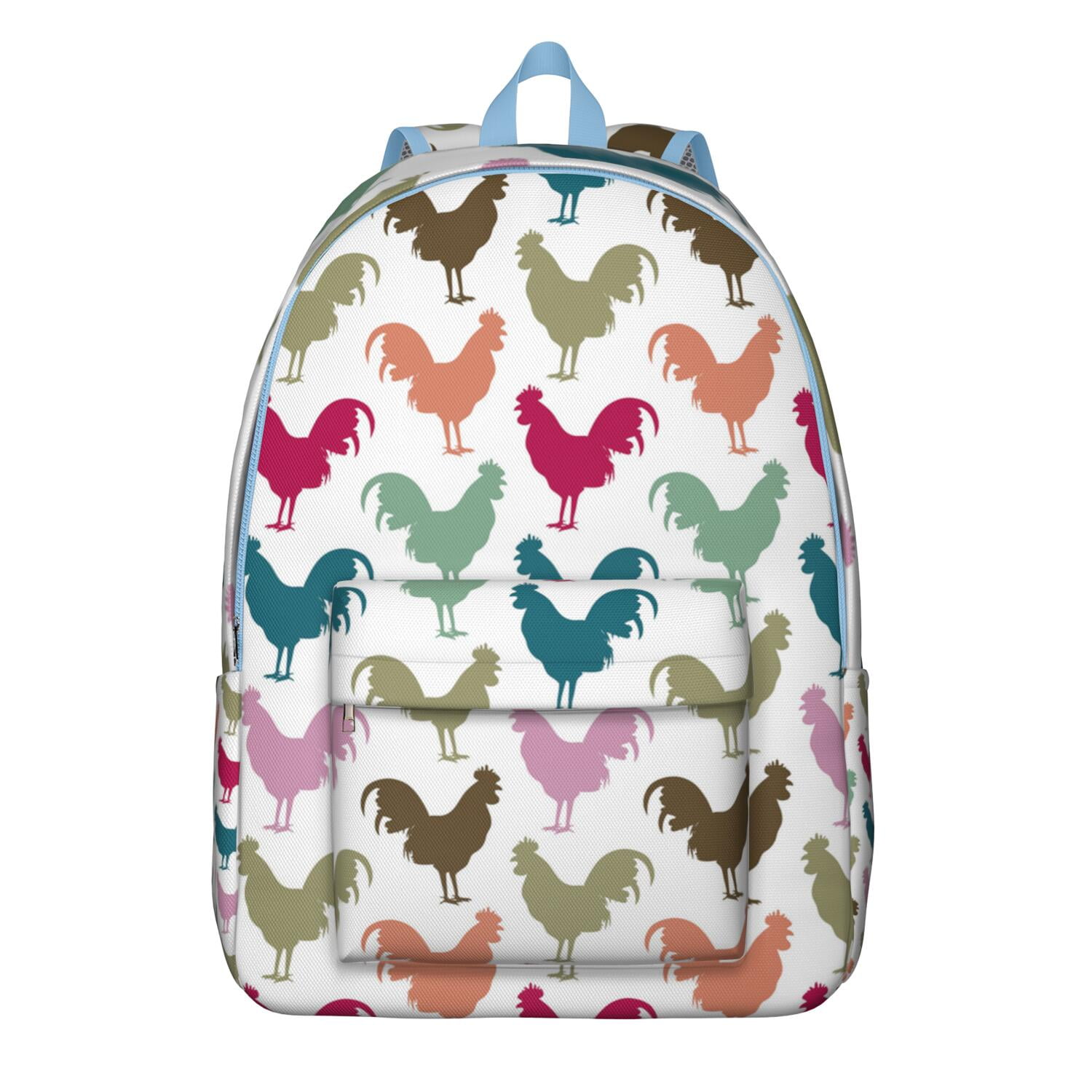 Rustic Farm Cartoon Backpack, Durable School Bag with Chicken, Rooster ...