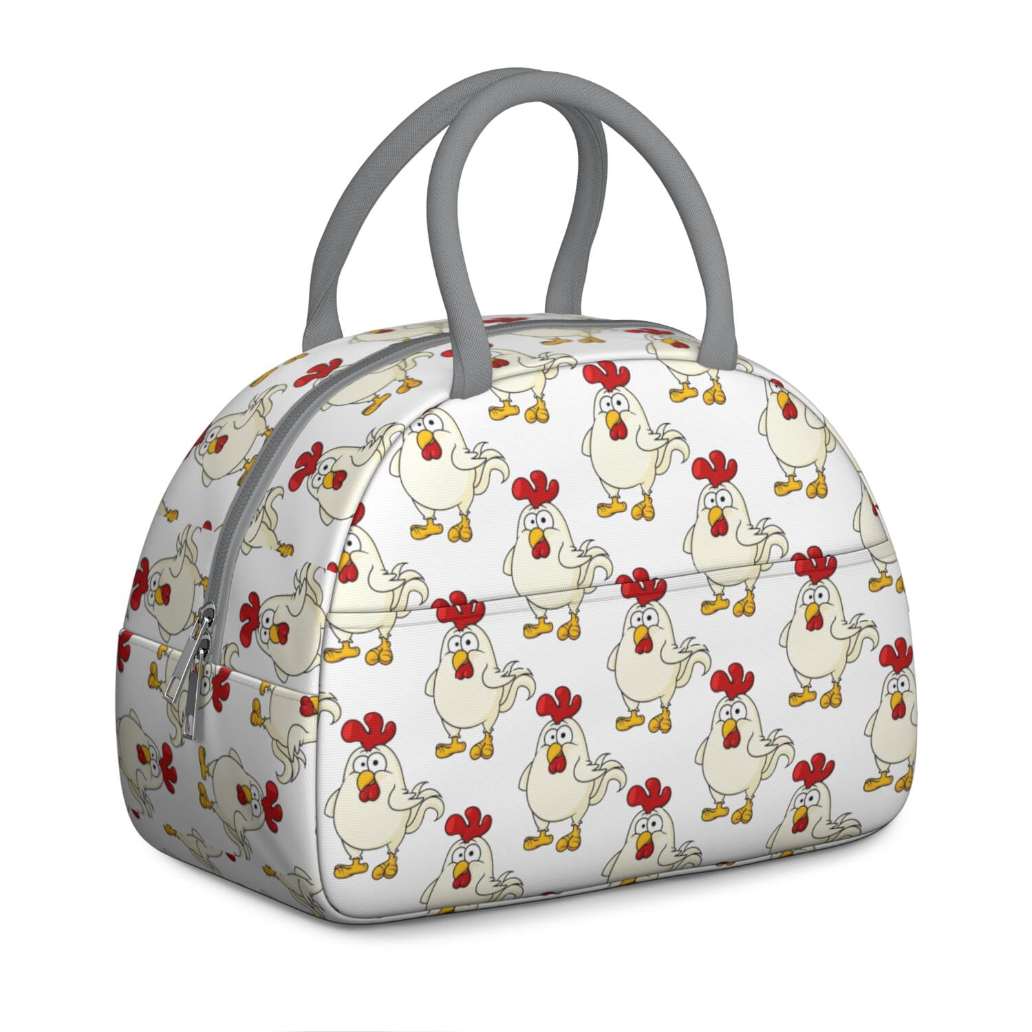 Rustic Farm Chicken Insulated Lunch Box - Dual Compartment Thermal Bag ...