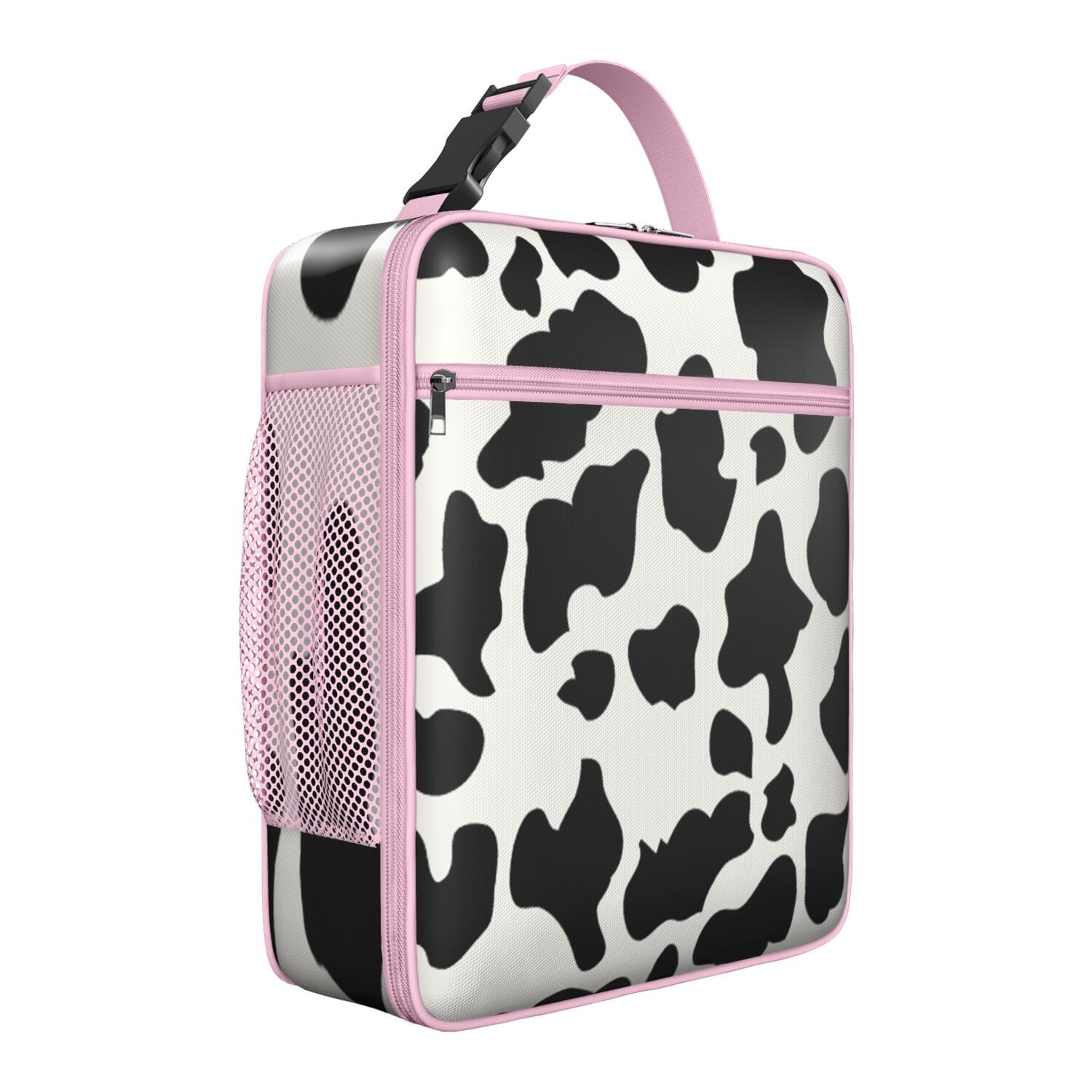 Rustic Farm Cow Insulated Lunch Tote – Classic Black and White Buffalo ...