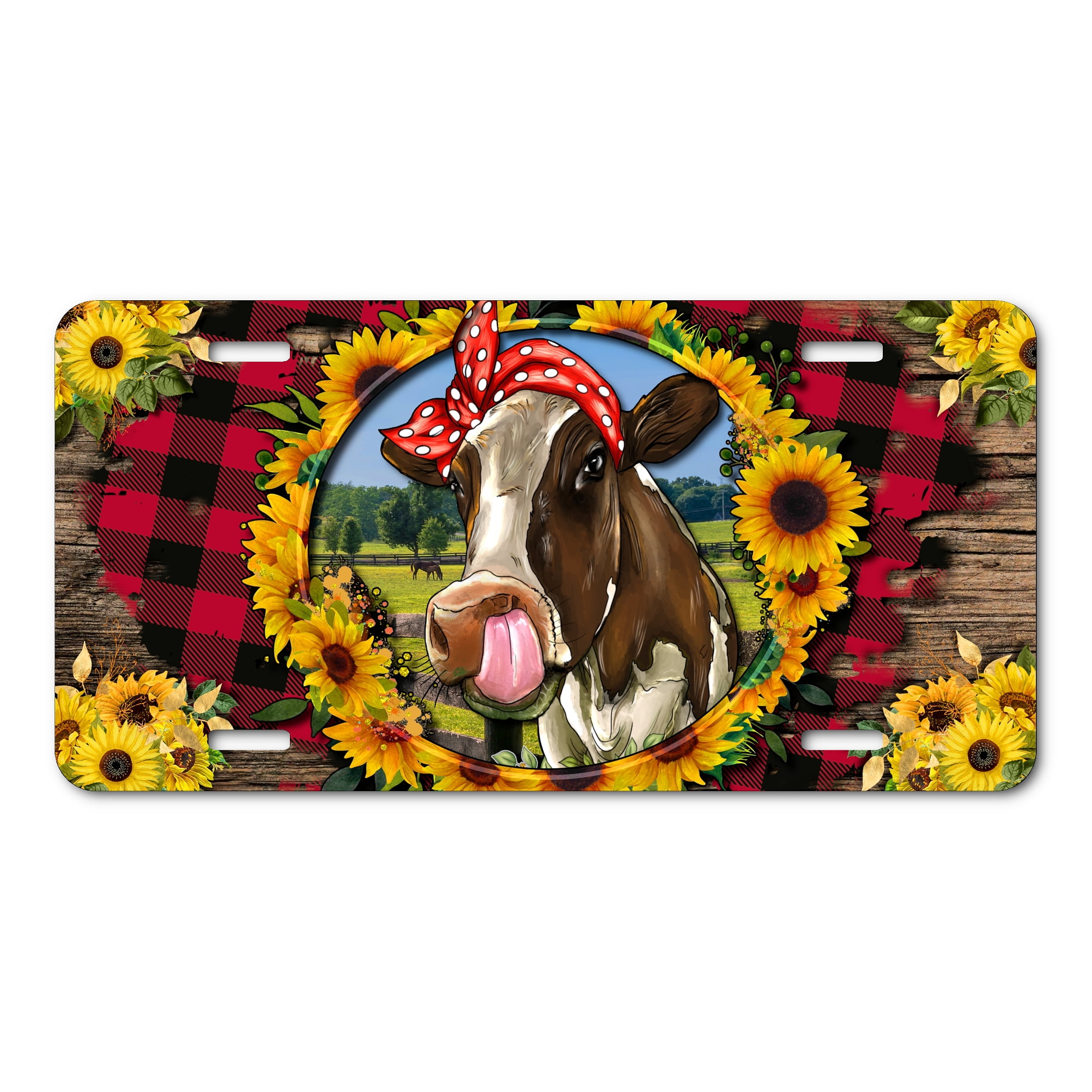 Rustic Farm Cow License Plate – Sublimation Printed Aluminum Plate with ...