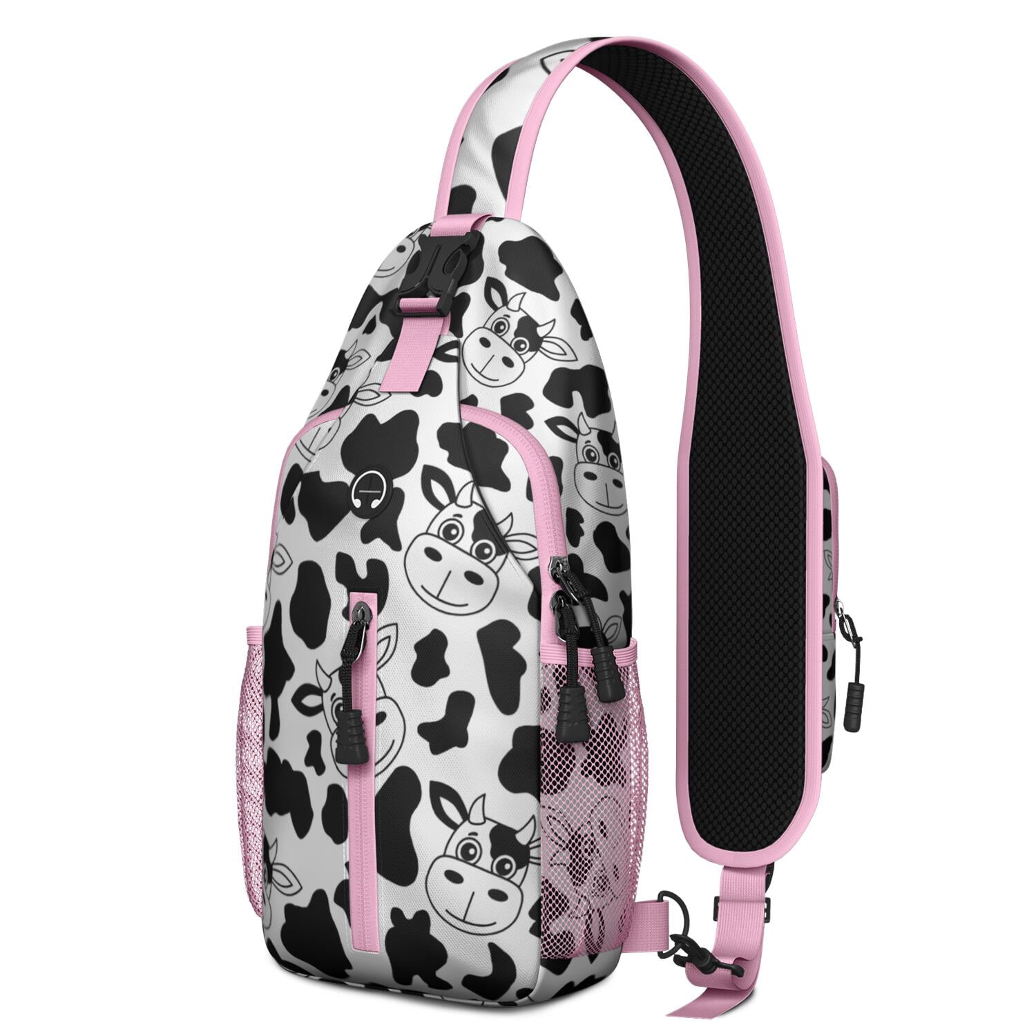 Rustic Farm Cow Sling Backpack with Buffalo and Black & White Cow Print ...
