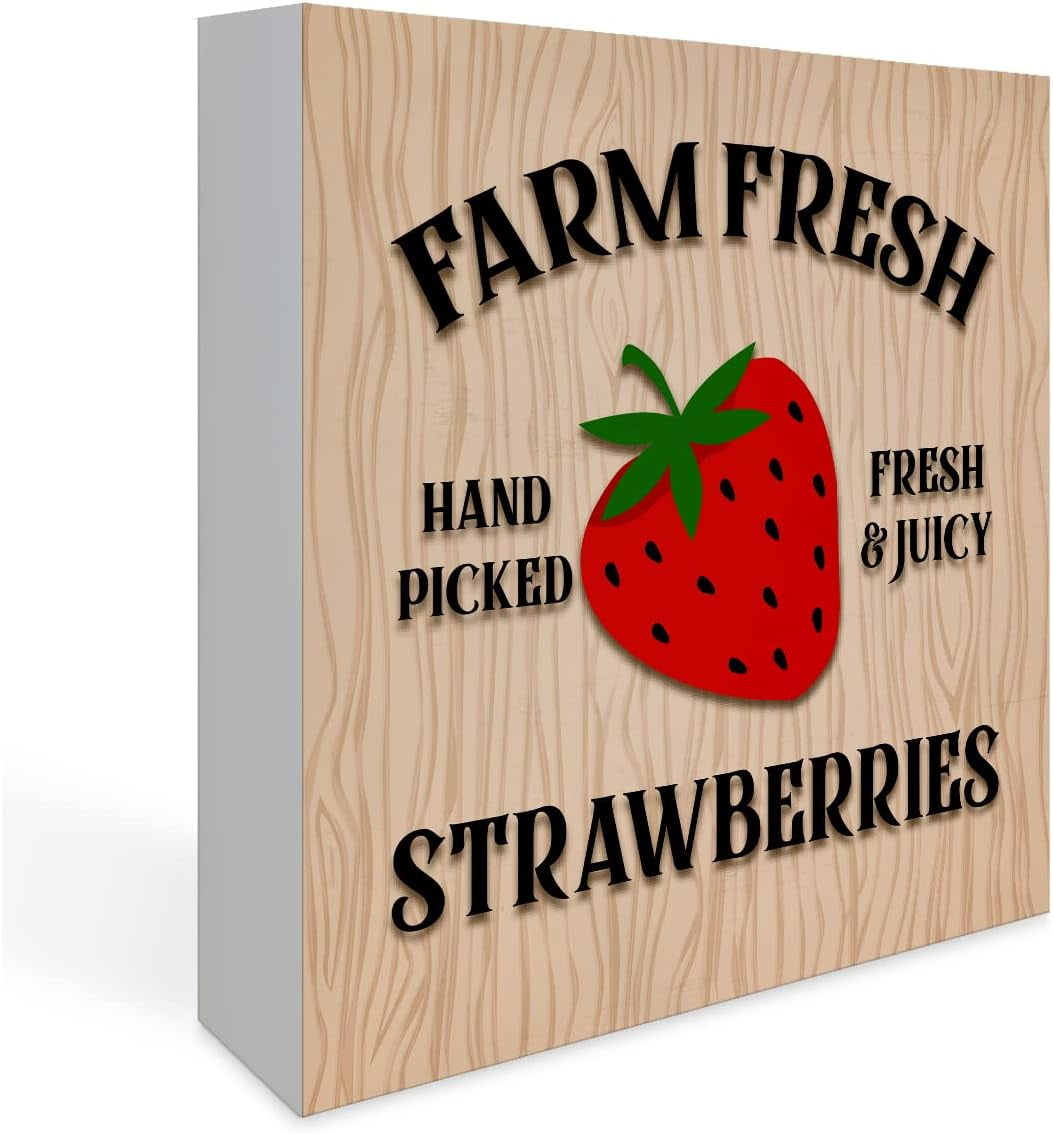 Rustic Farm Fresh Strawberries Wood Box Sign, Farmhouse Strawberry ...