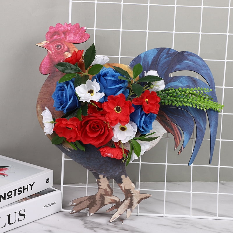 Rustic Farm Rooster Welcome Sign - Red Rooster Plaque for Garden Decor ...