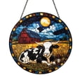 Rustic Farm Scene Stained Glass Style Window Hanging - Walmart.com