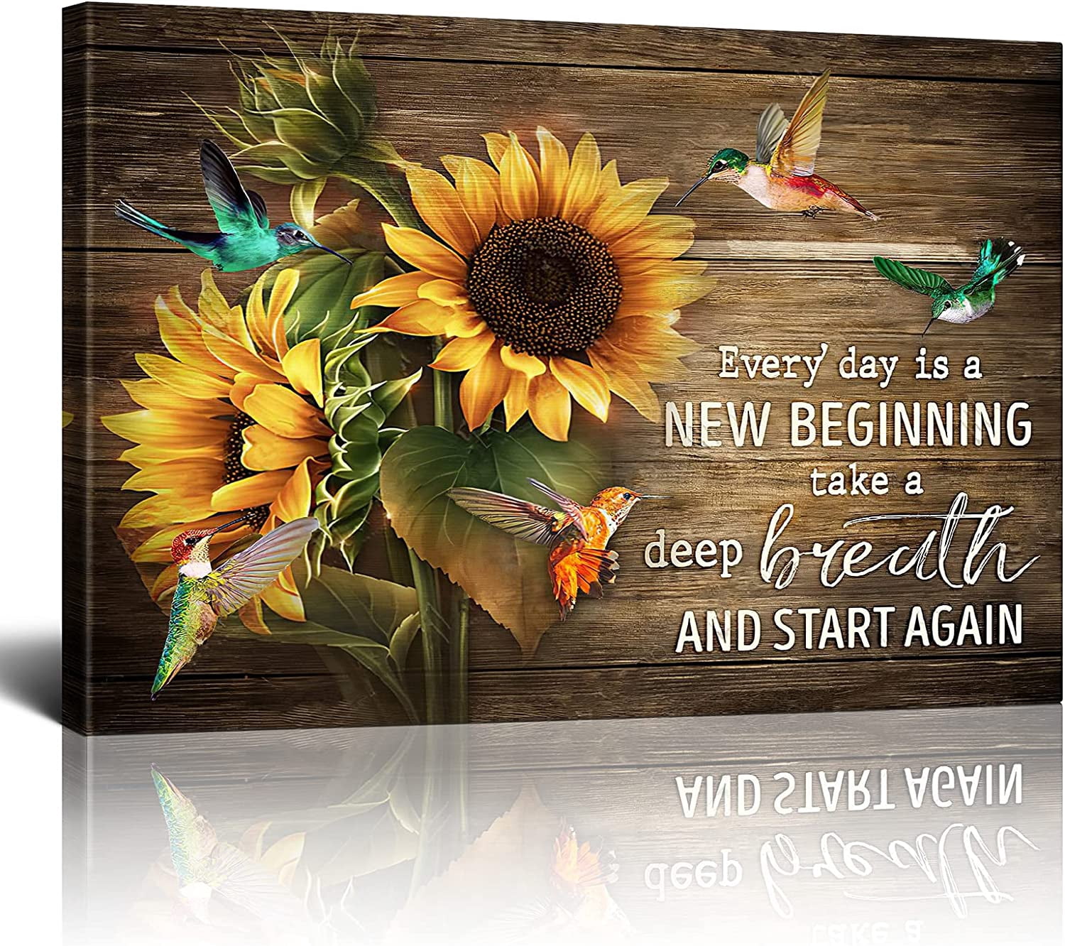 Rustic Farm Sunflower Wall Art Sunflower Dragonfly Canvas Print ...