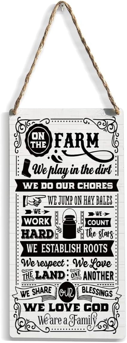 Rustic Farm Wood Sign Farmhouse Wall Décor Welcome Sign Farm House Home ...