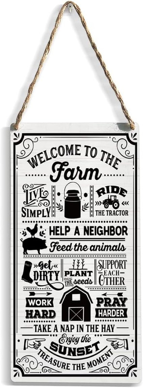 Rustic Farm Wood Sign Farmhouse Welcome Sign Farm House Home Decor ...