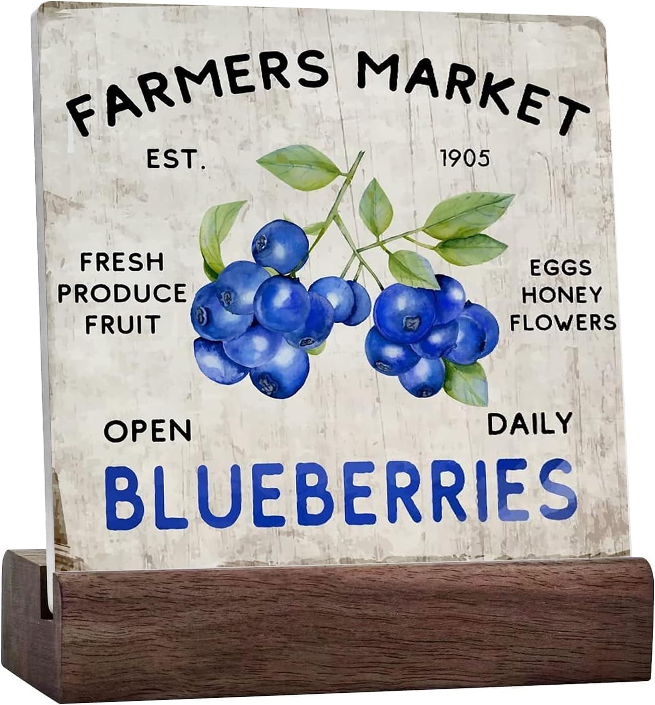 Rustic Farmers Market Blueberries, Farmhouse Blueberry Artwork Decor ...