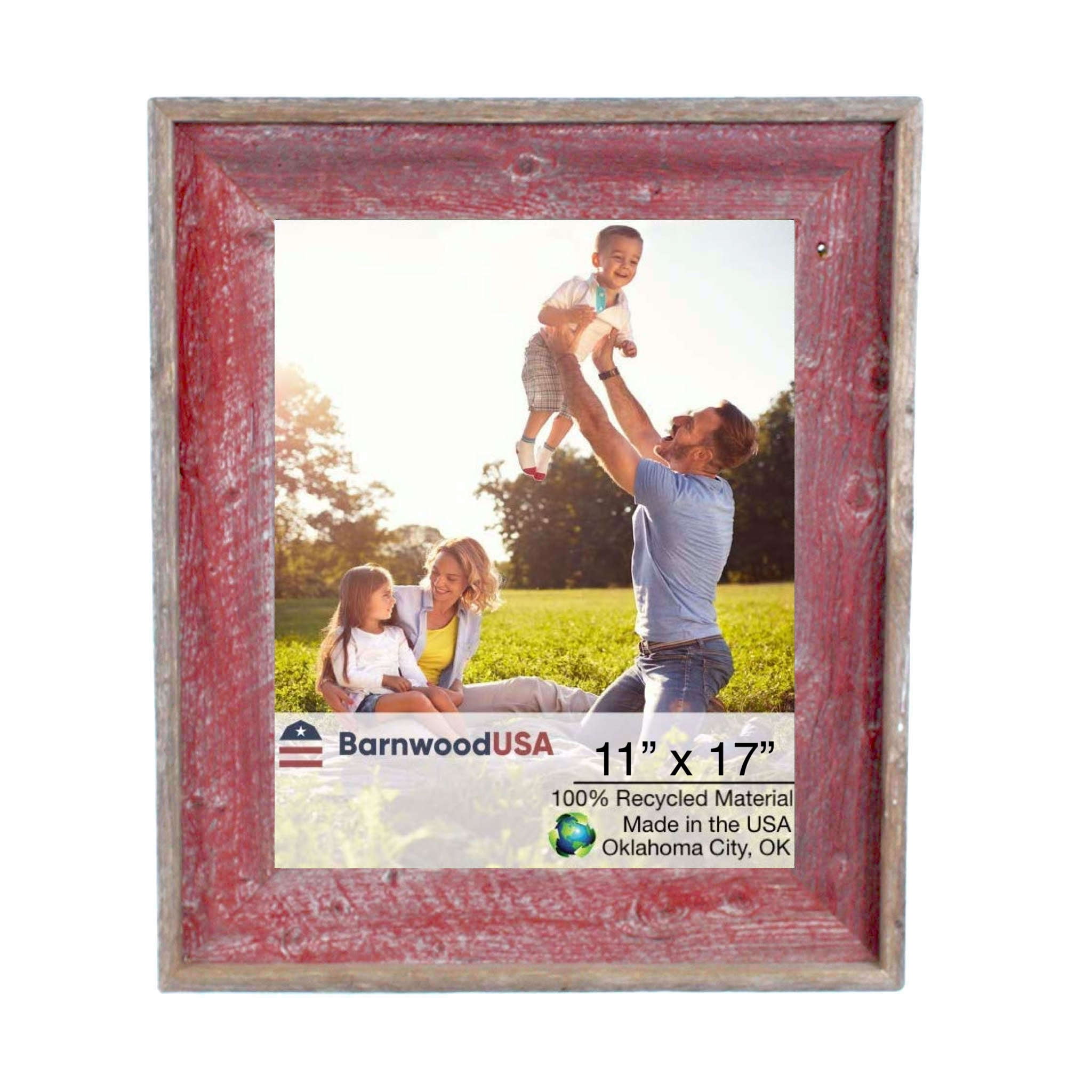 Rustic Farmhouse Artisan Series 11" x 17" Rustic Red Wood Picture Frame ...