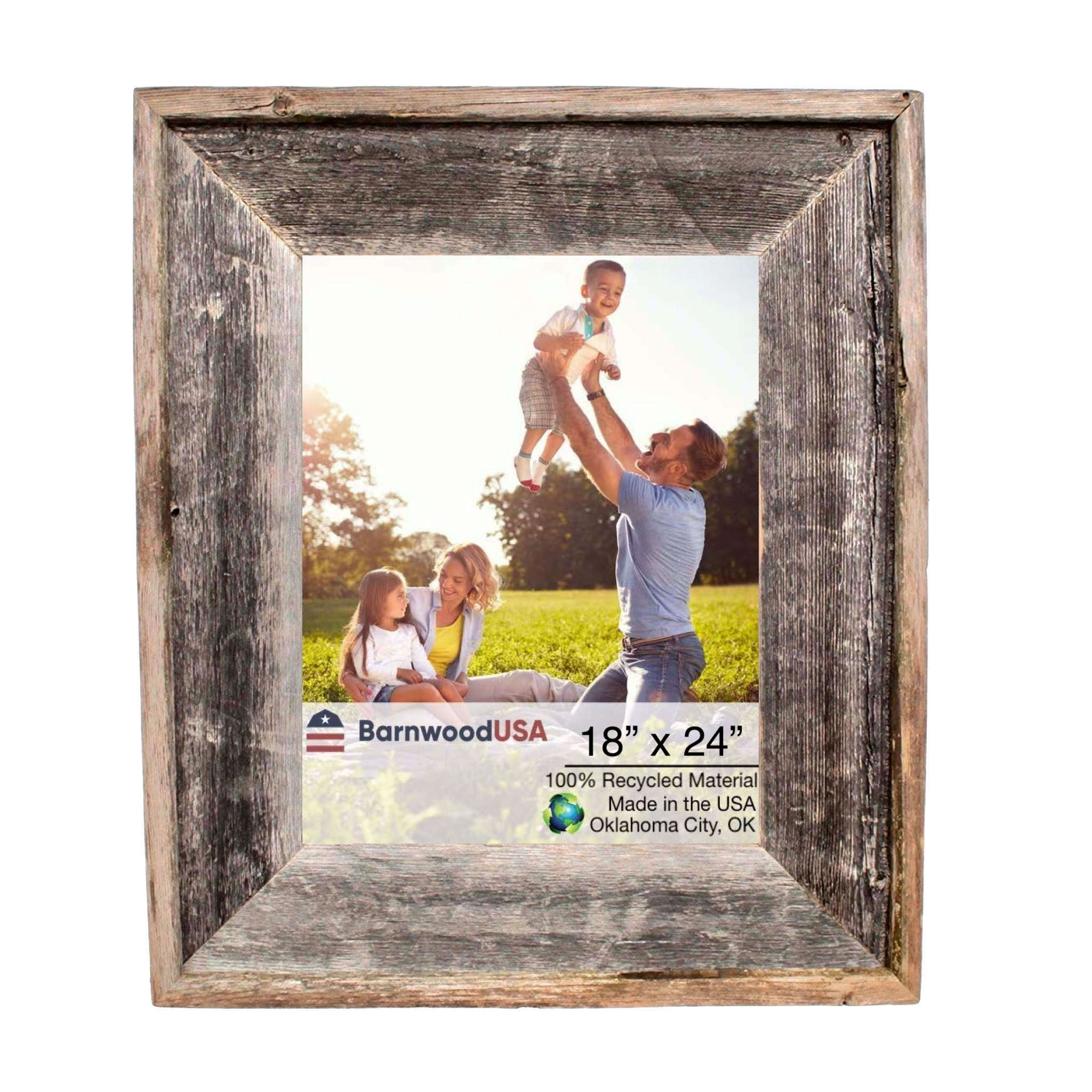 Rustic Farmhouse Artisan Series 18" x 24" Weathered Gray Wood Picture ...