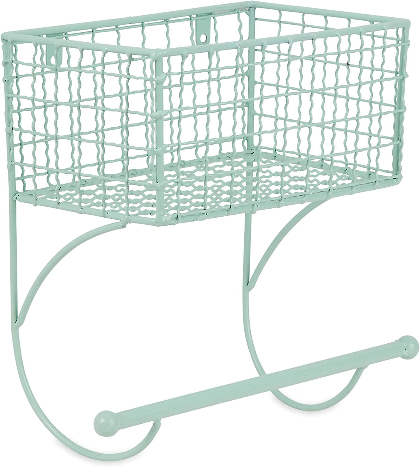 Rustic Farmhouse Bathroom Décor, Metal Storage, Small Towel Bar, Aqua ...