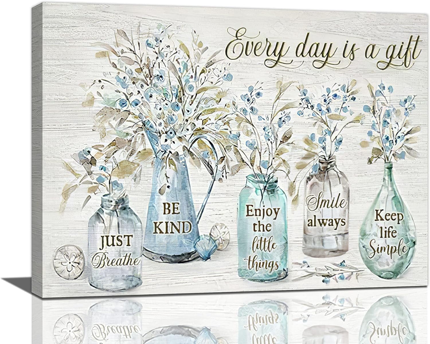 Sps ssion Rustic Flower Every Day Is a Gift Wall Art 12" x 16" Framed ...