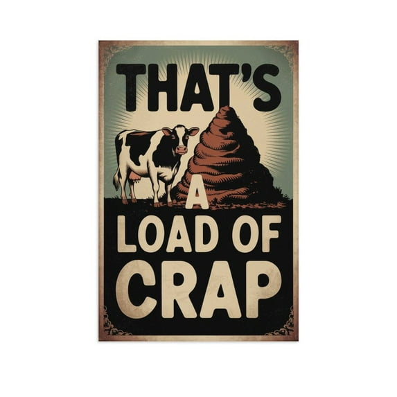 Rustic Farmhouse Bathroom Wall Decor Cow And Manure Humorous That’s A ...