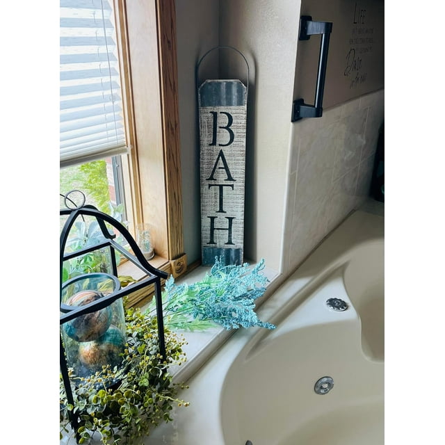 Rustic Farmhouse Bathroom Wall Decor Sign Bath Decor BATH Vertical Bath ...