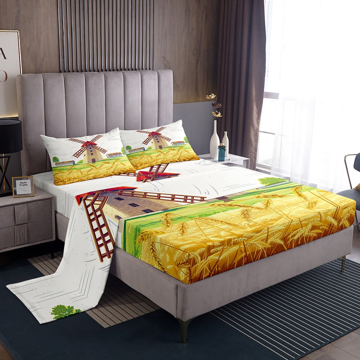 Rustic Farmhouse Bed Sheets Set Twin Size,Vintage Country Theme ...