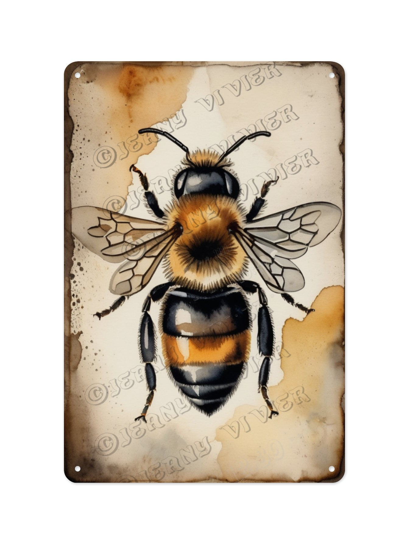 Rustic Farmhouse Bee Sign 8x12 Inches - Honeycomb Decor, Beekeeper ...