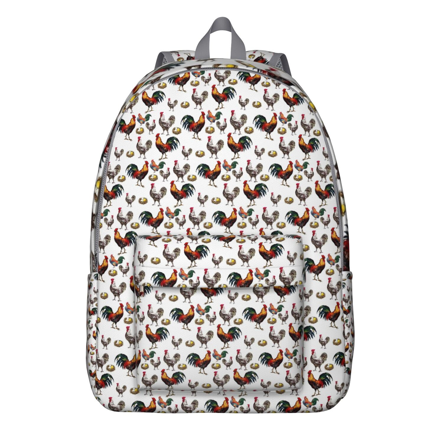 Rustic Farmhouse Chicken Print Backpack, Durable School Bag with ...
