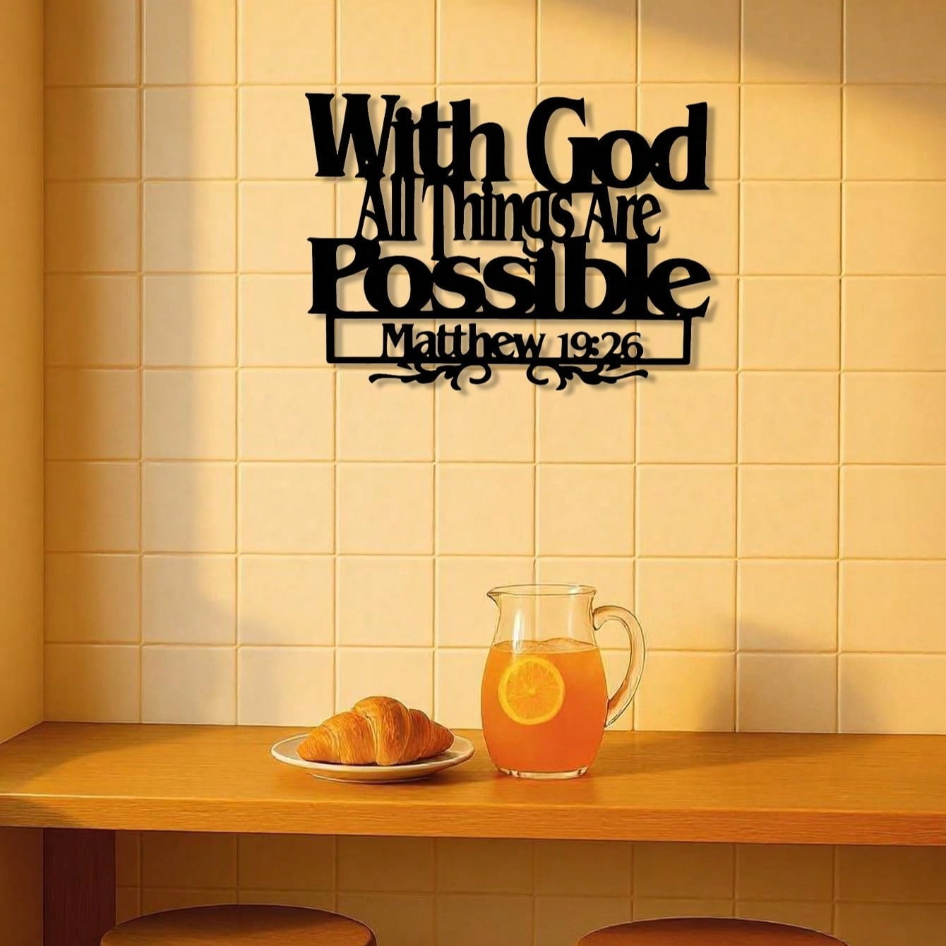 Rustic Farmhouse Christian Metal Wall Art with Inspirational Bible ...