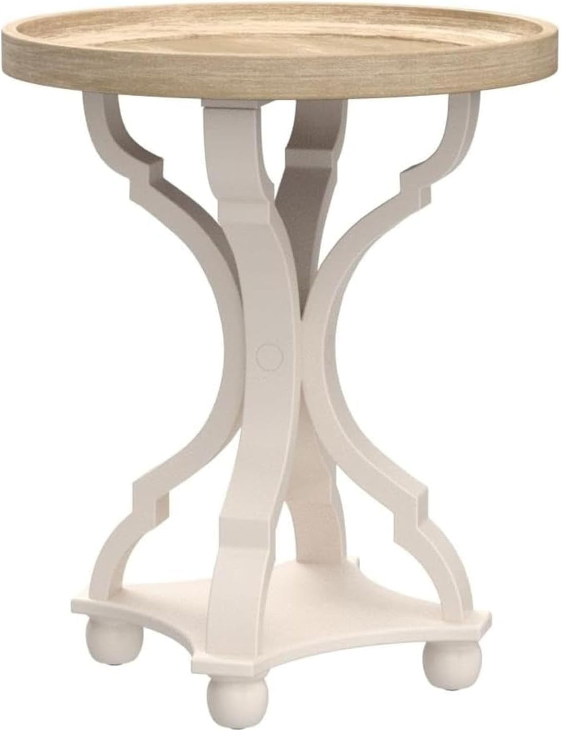 Rustic Farmhouse Cottagecore Accent End Table, Natural Tray Top Side ...