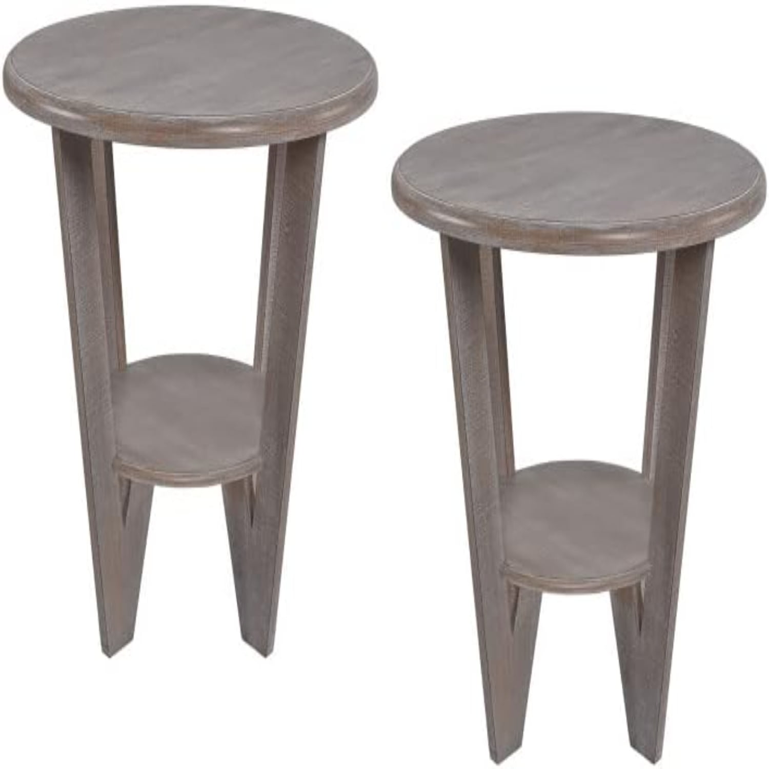Rustic Farmhouse End Table with Storage Shelf French Country Accent ...