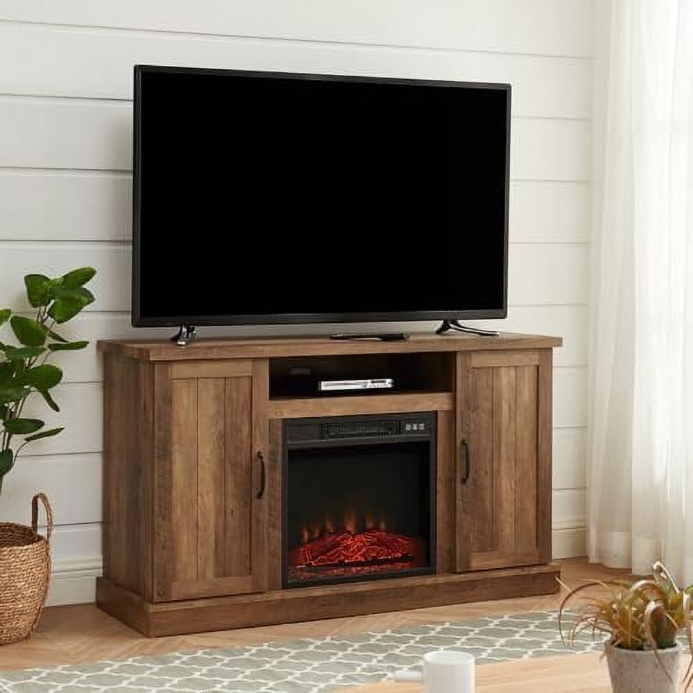 Rustic Farmhouse Fireplace TV Stand for 55 Inch TV Electric Fireplace ...