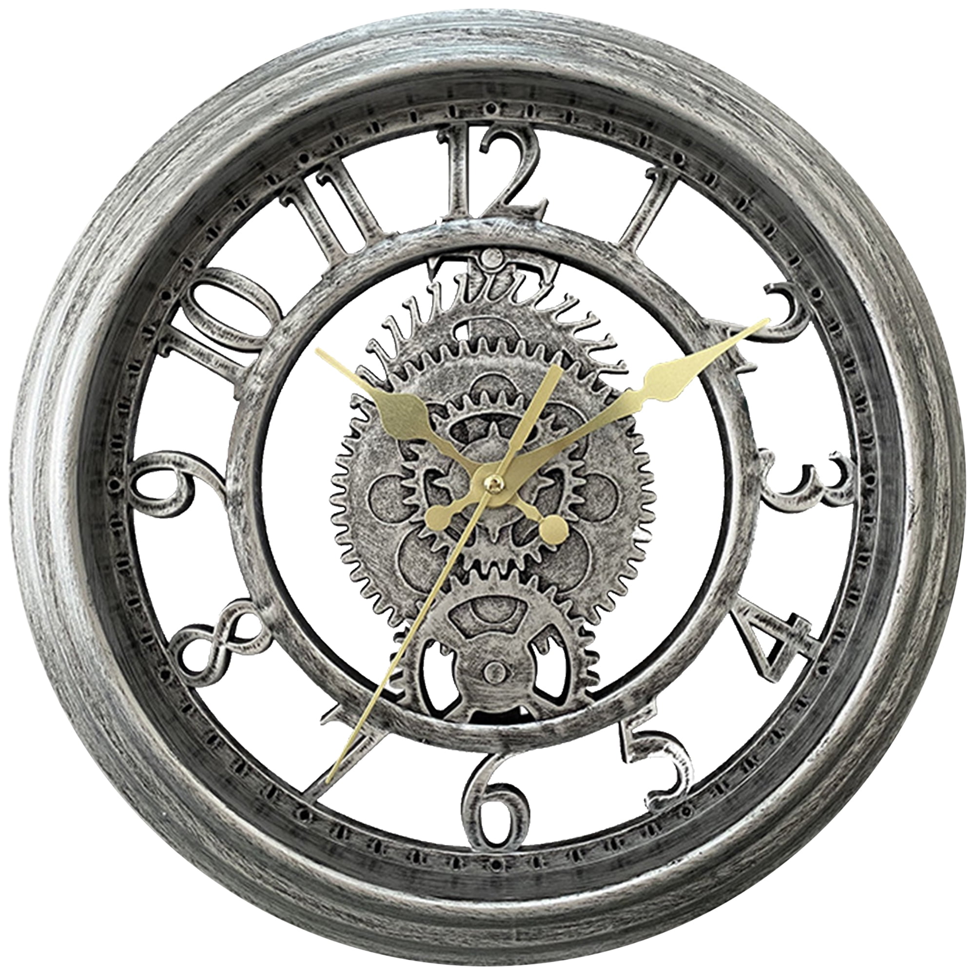 Rustic Farmhouse Gear Clock with Moving Gears Wall Clock Industrial ...