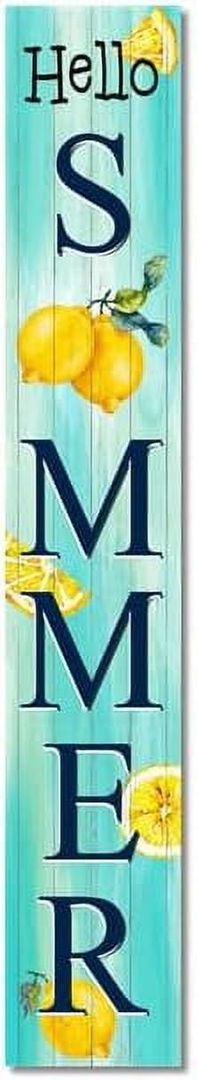 Rustic Farmhouse Hello Summer Lemon Blue Porch Board Sign and Porch for ...