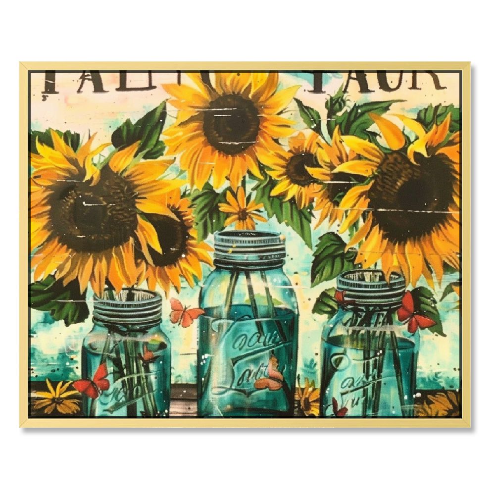 Rustic Farmhouse Inspirational Wall Art - Country Sunflower Positive ...
