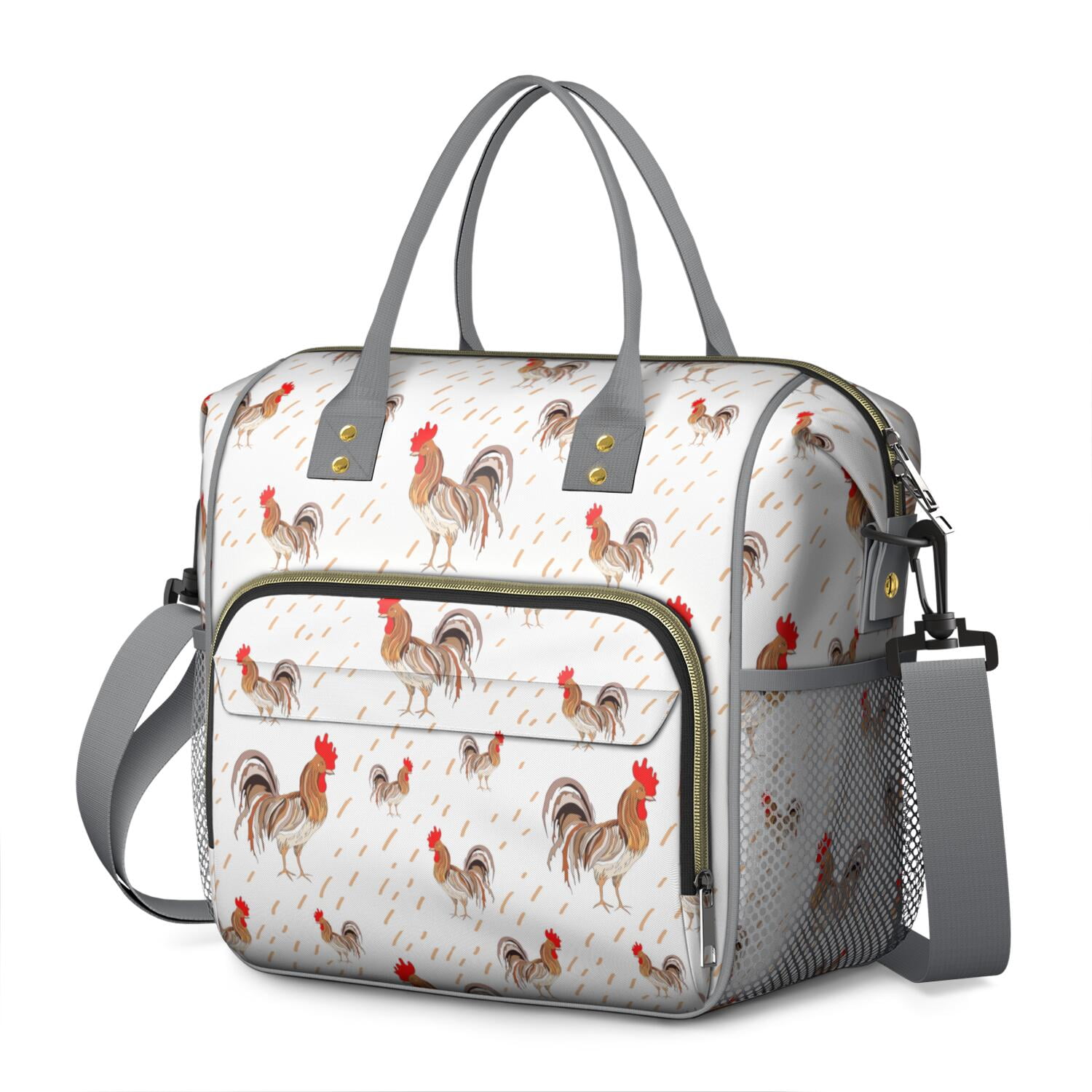 Rustic Farmhouse Insulated Lunch Bag with Cartoon Chicken and Egg ...