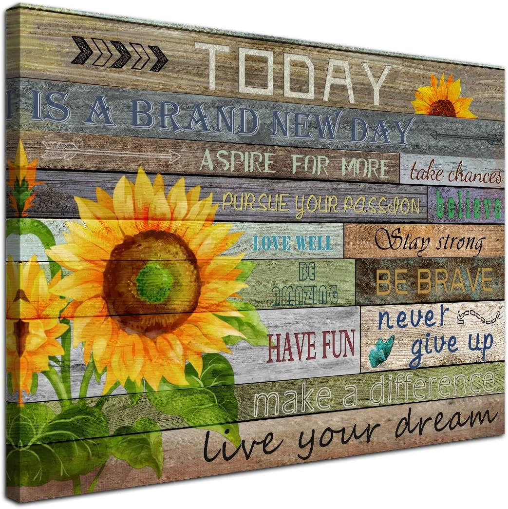 Rustic Farmhouse Kitchen Wall Decor Sunflower Cow Canvas Pictures ...
