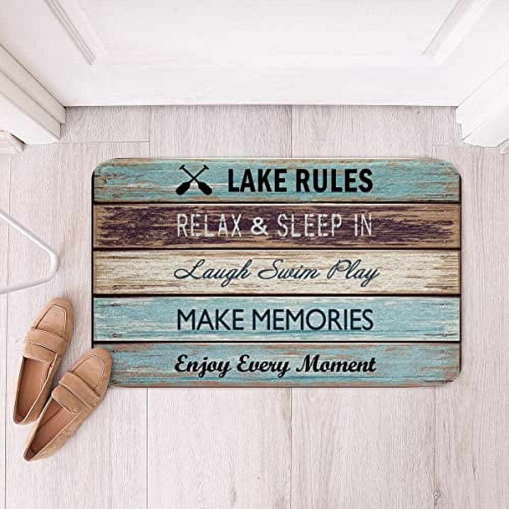 Rustic Farmhouse Lake House Outdoors Indoors Welcome Front Door Mat ...