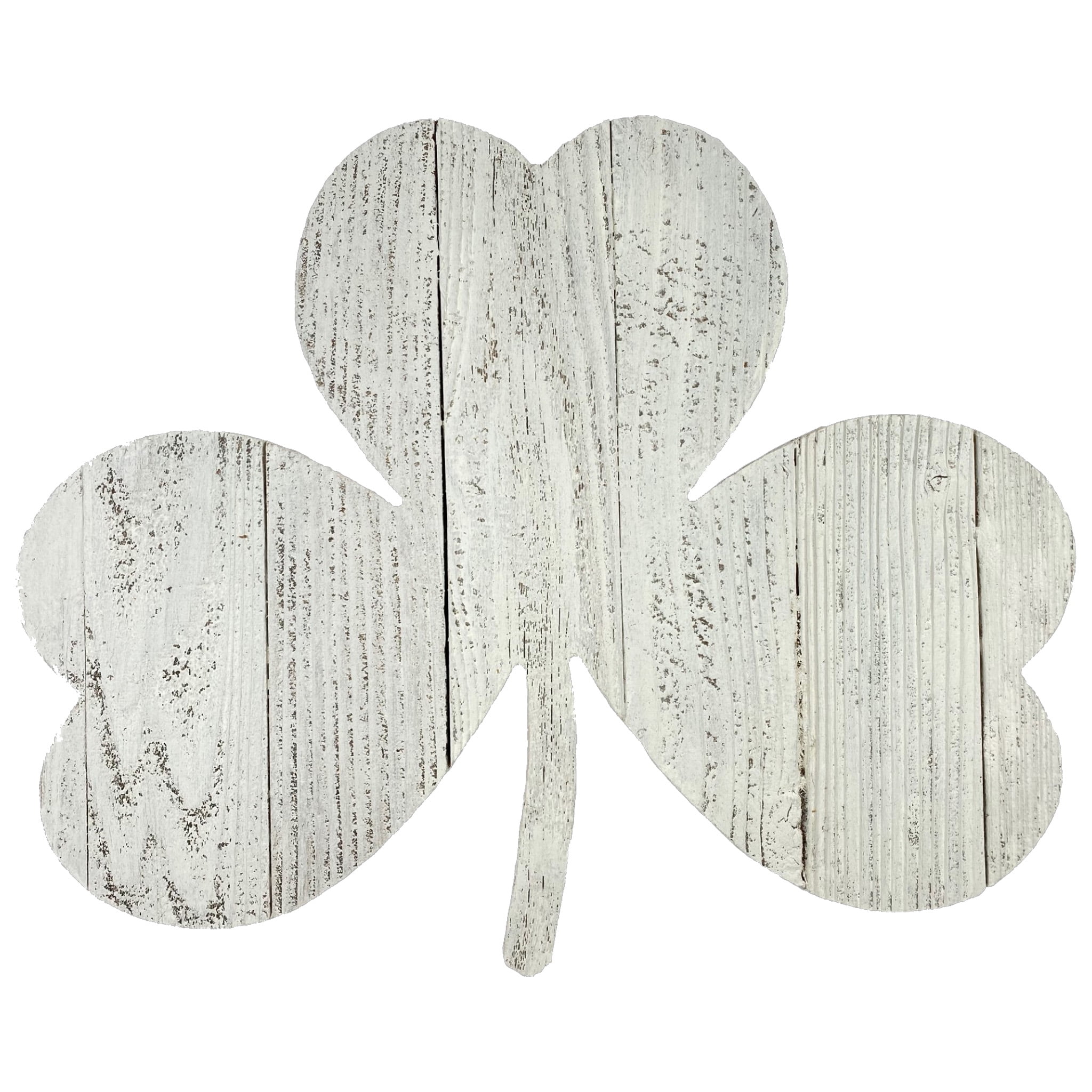 Rustic Farmhouse Large 24 inch Wide White Wash Reclaimed Wood Shamrock ...