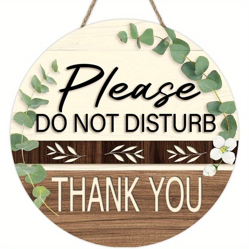 Rustic Farmhouse 'Please Do Not Disturb, Thank You' Wooden Door Sign ...