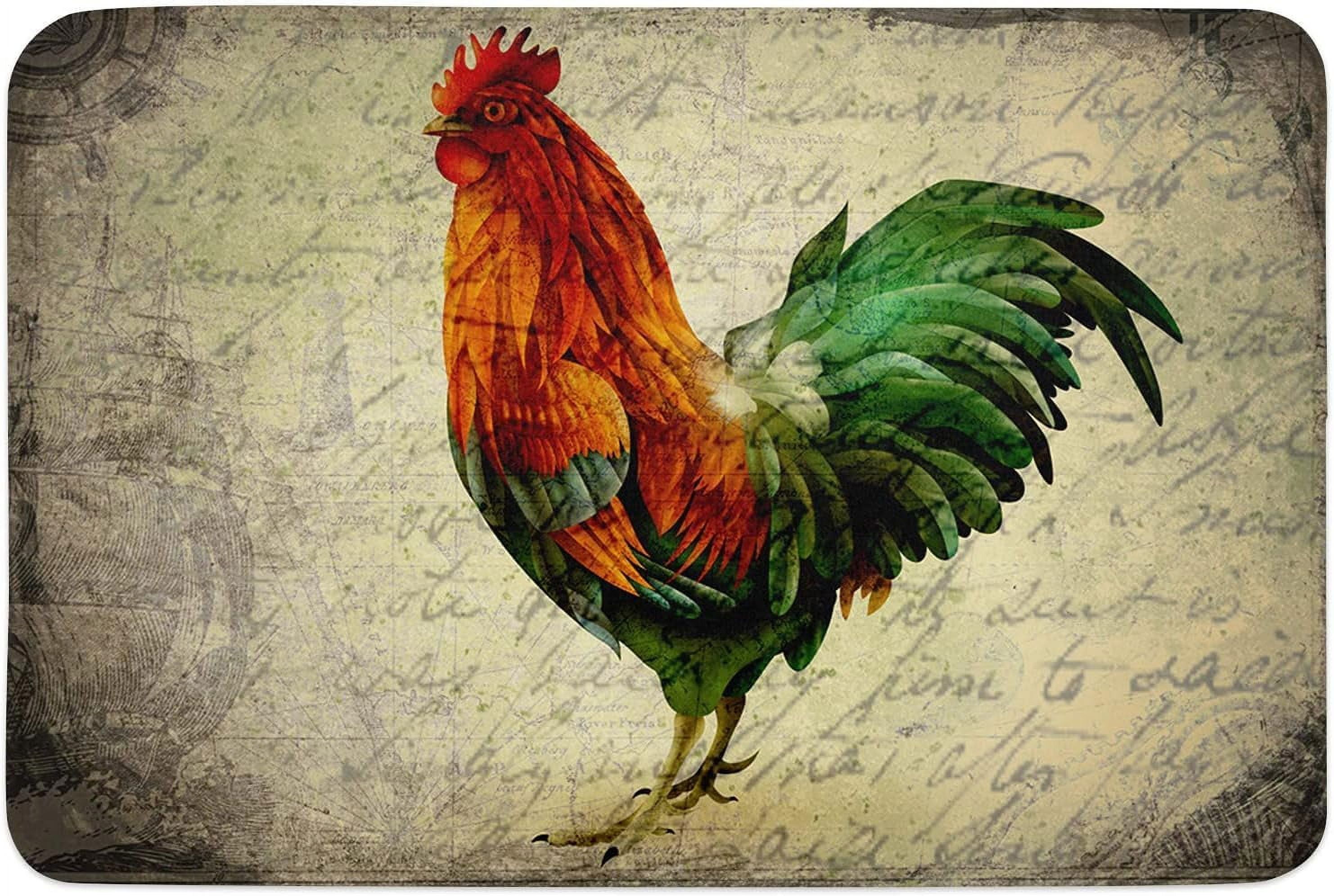 Rustic Farmhouse Rooster Chicken Farm, Bathroom Shower Mat Doormat Non ...