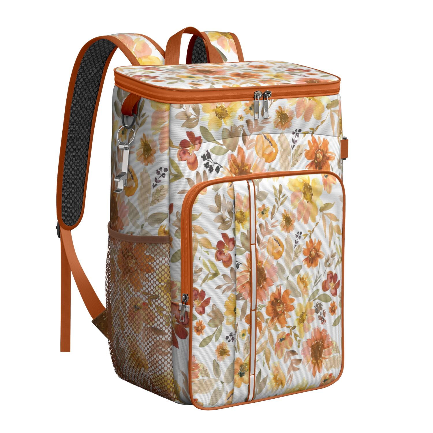 Rustic Farmhouse Rose and Peony Insulated Cooler Backpack, Leakproof ...