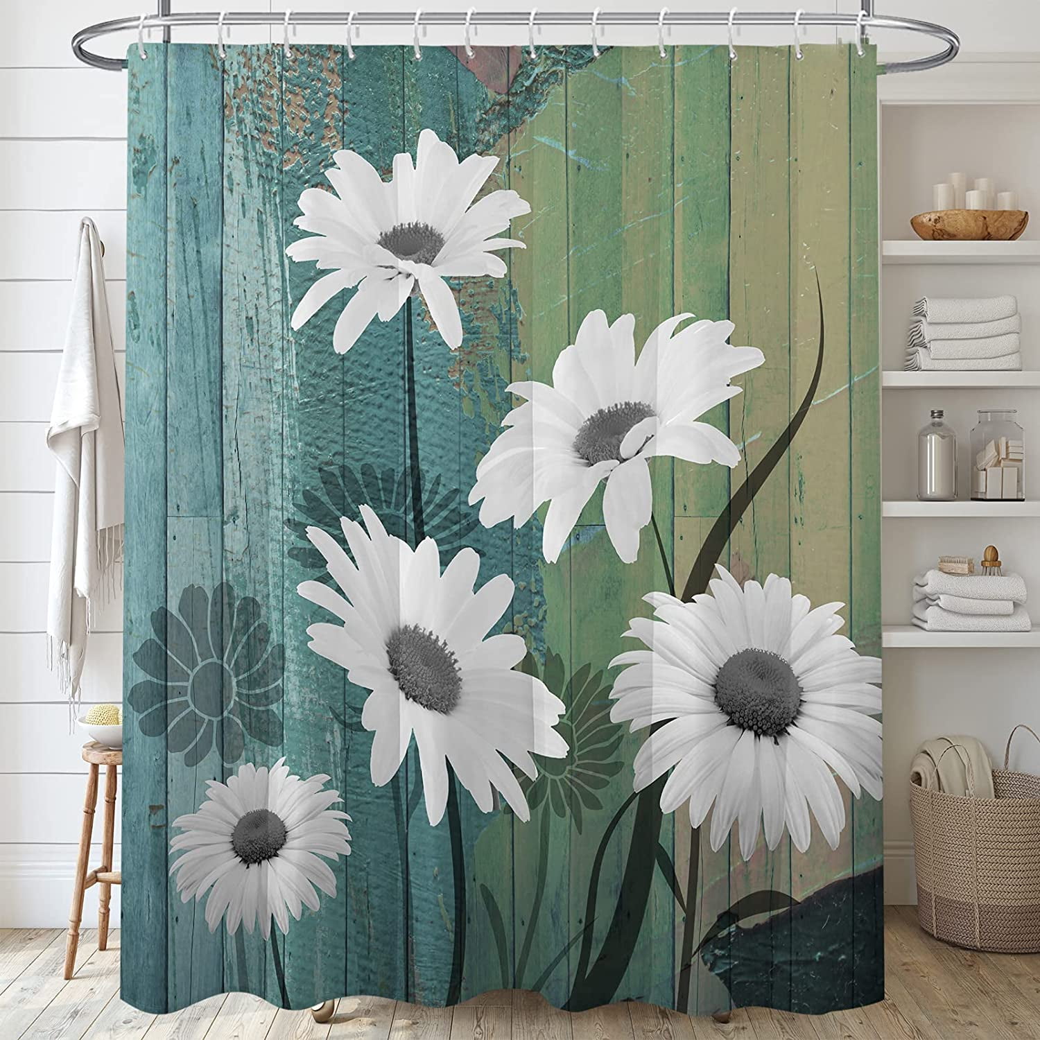 Rustic Farmhouse Shower Curtain,Floral Shower Curtains Sets for ...