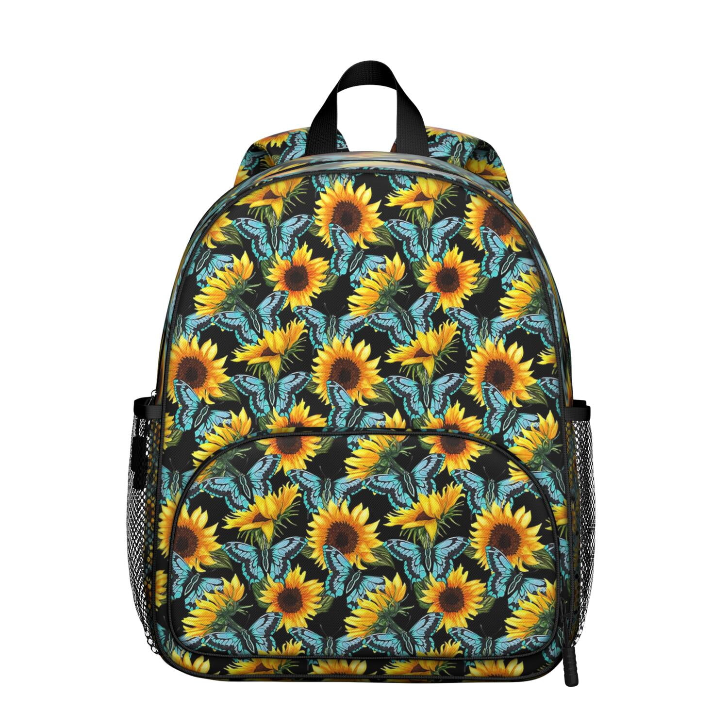 Rustic Farmhouse Students Backpack - Boho Yellow Sunflower and ...