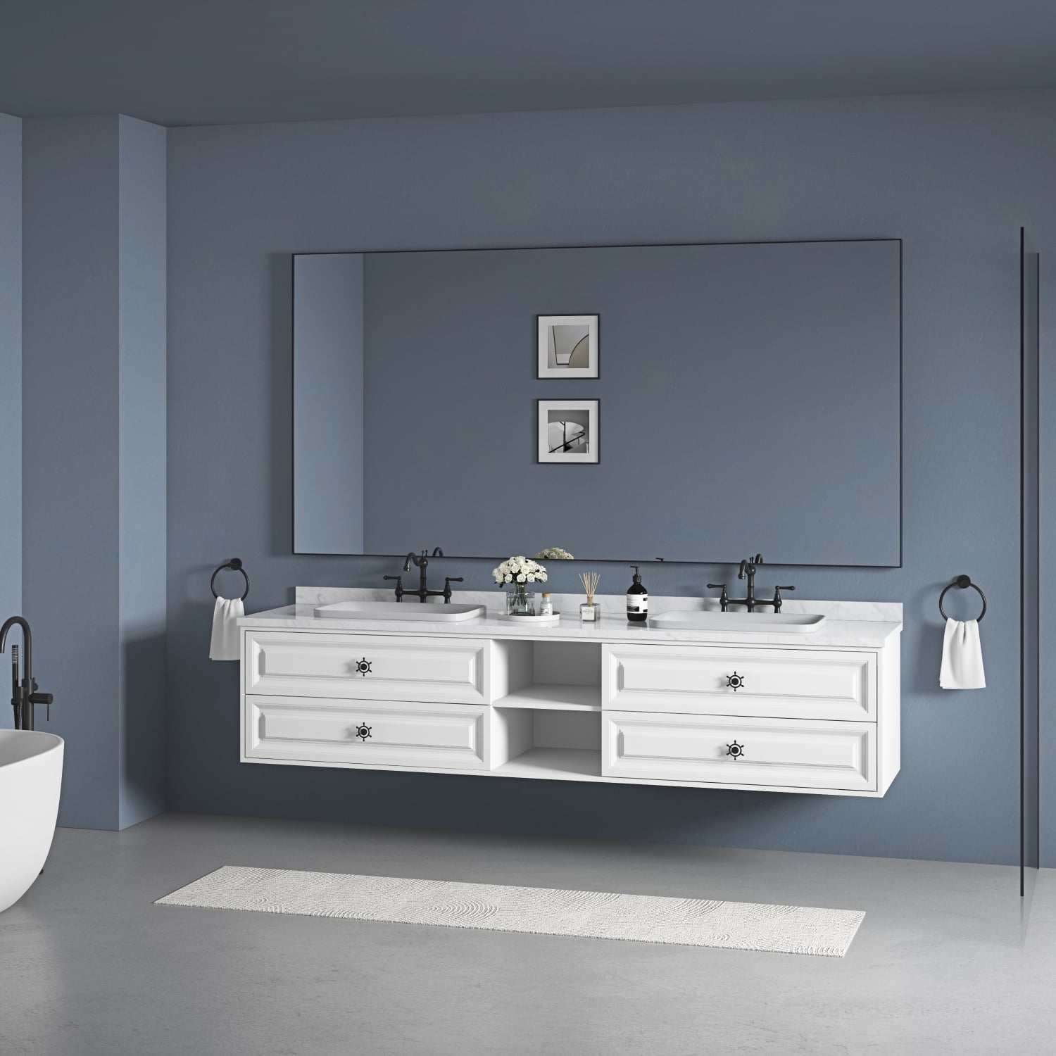 Anti-Rust Farmhouse Bathroom Vanity Mirror Metal Framed Rectangle ...