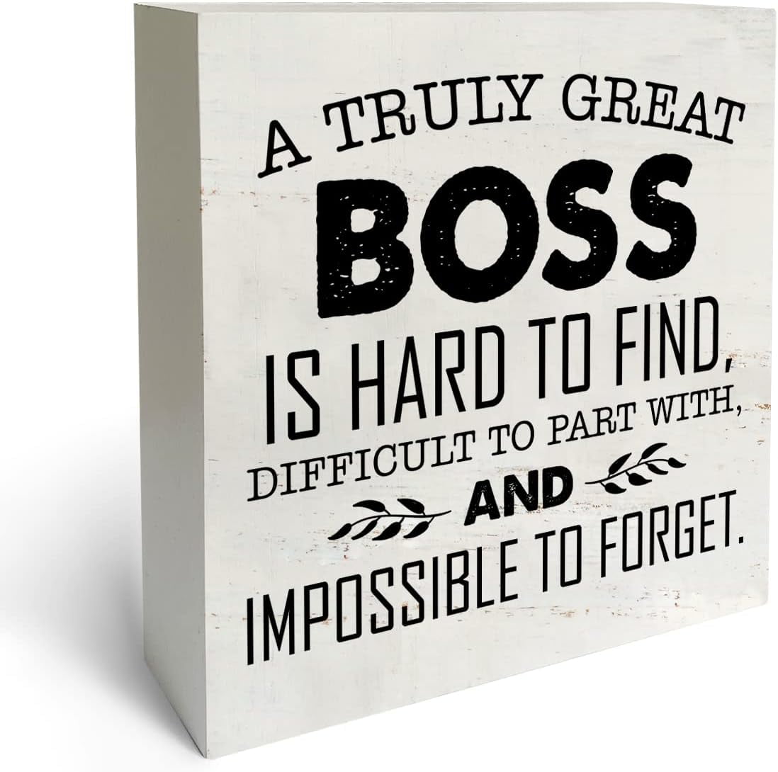 Rustic Farmhouse Style A Great Boss Box Sign Wood Desk Sign Decor ...