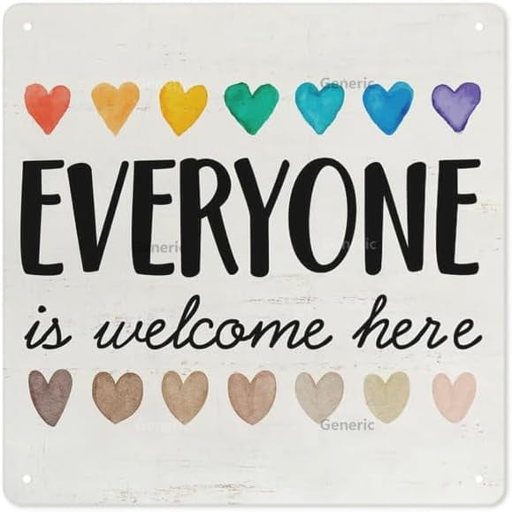 Rustic Farmhouse Style Everyone is Welcome Here Sign Sign Decor Lgbtq ...