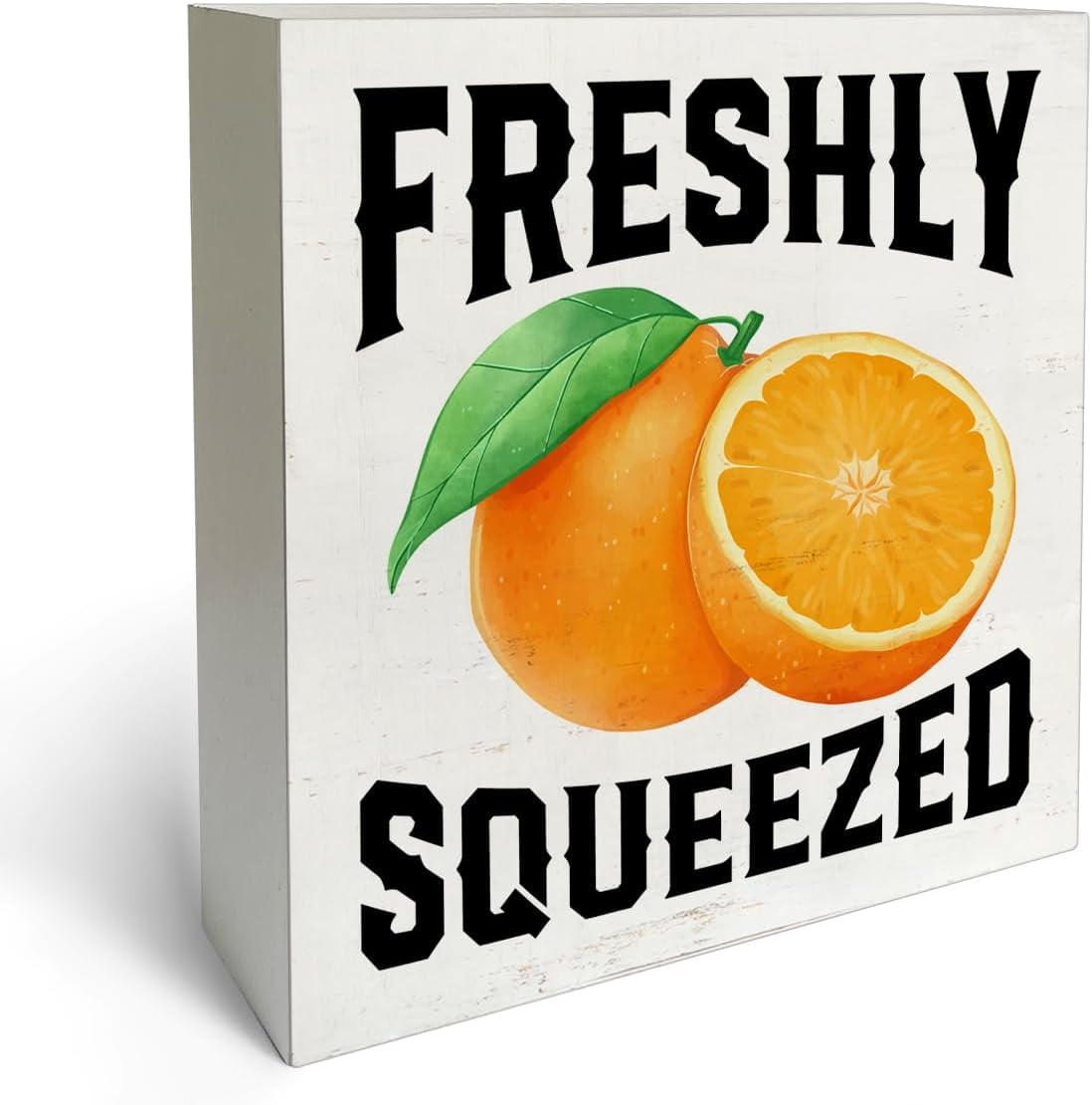 Rustic Farmhouse Style Freshly Squeezed Orange Box Sign Wood Desk Sign ...
