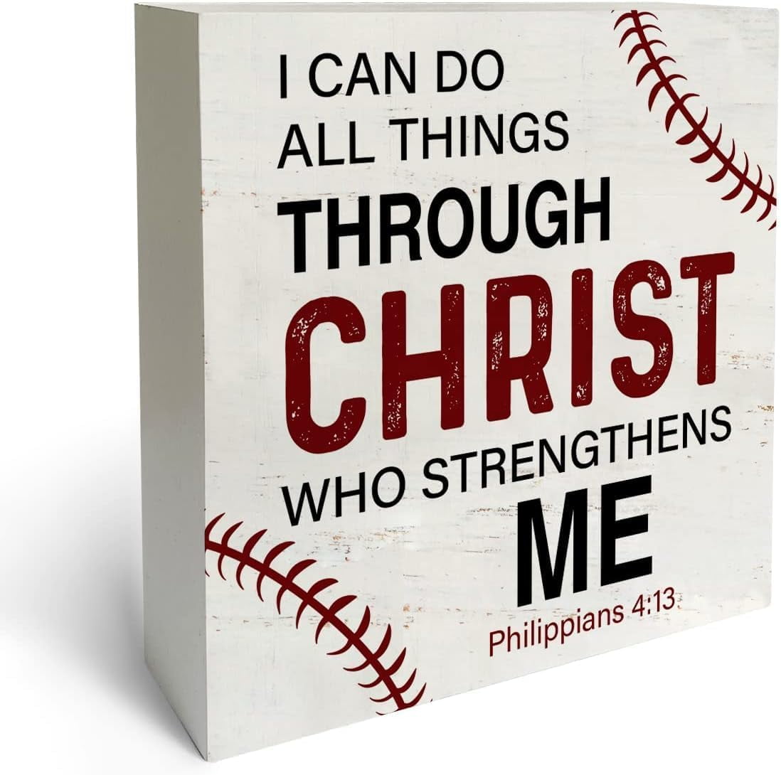Rustic Farmhouse Style I Can Do All Things Through Christ Wood Box Sign ...