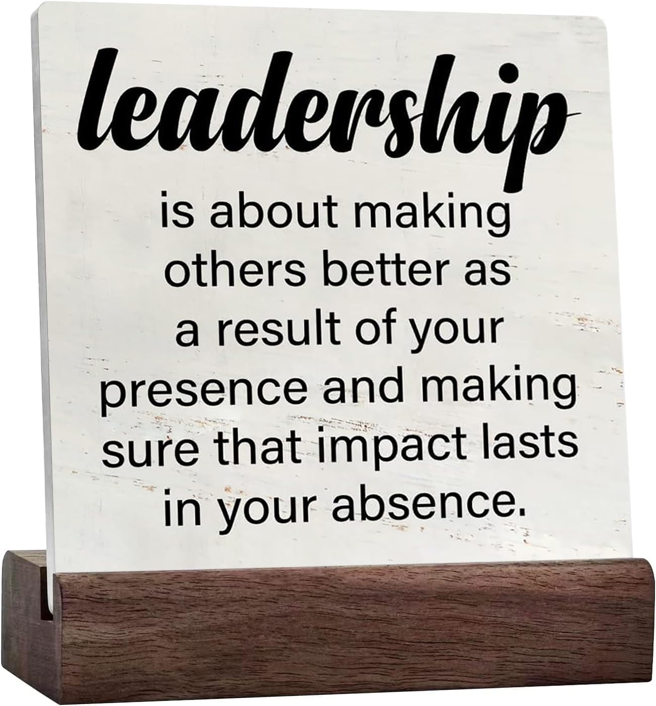 Rustic Farmhouse Style Leadership Quote Sign Wood Desk Sign Decor Boss ...