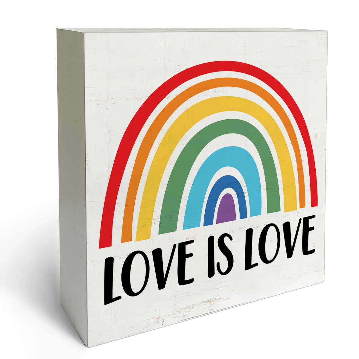 Rustic Farmhouse Style Lgbt EC36 Gay Pride Box Sign Wood Desk Sign ...