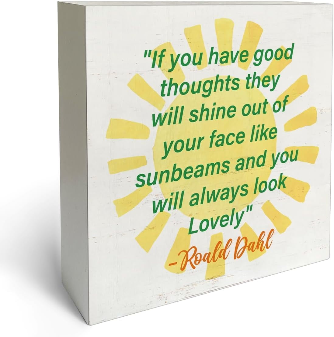 Rustic Farmhouse Style Positivity Sun Quotes Box Sign Wood Desk Sign ...