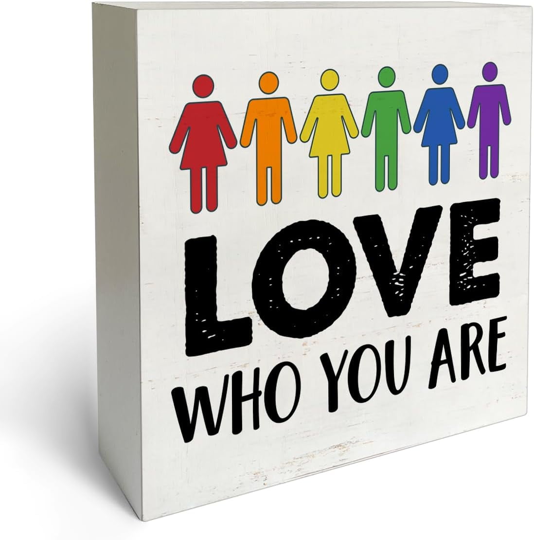 Rustic Farmhouse Style Rainbow Gay Pride Box Sign Wood Desk Sign Decor ...