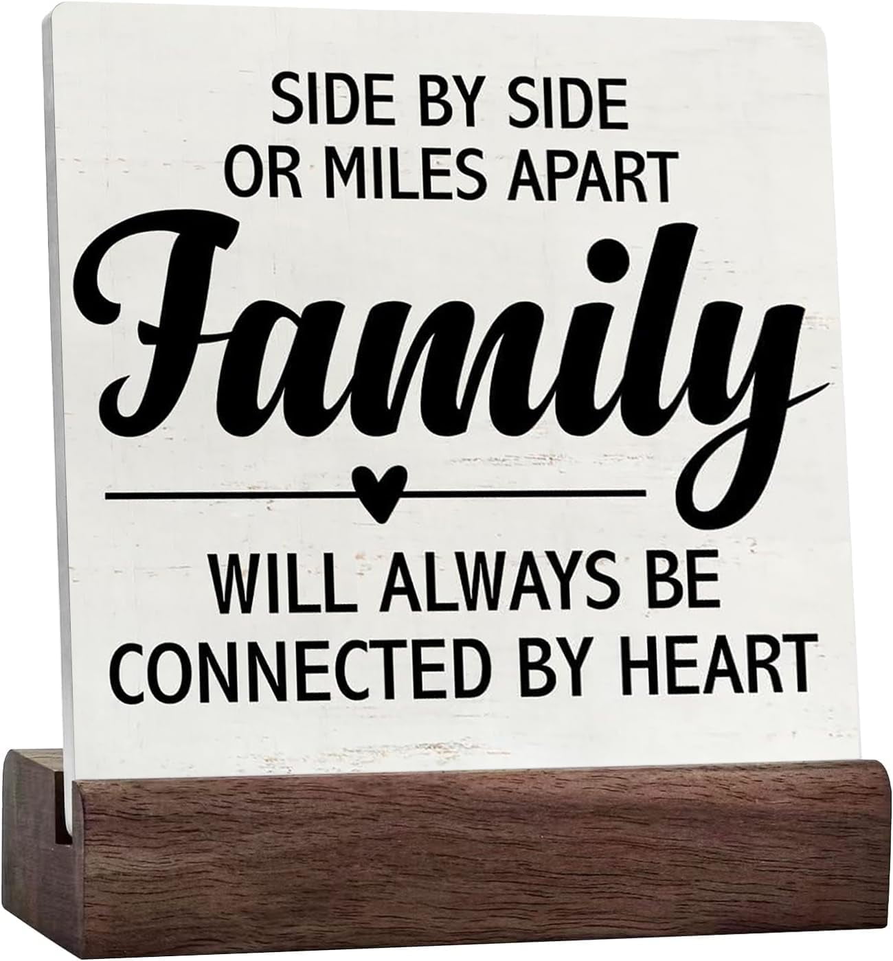 Rustic Farmhouse Style Side By Side Or Miles Apart Family Sign Wood ...