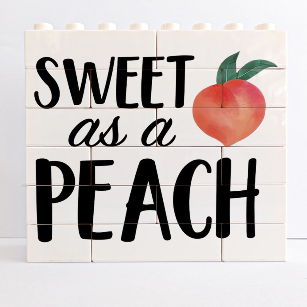 Rustic Farmhouse Style Sweet As A Peach Building Bricks Blocks Puzzles ...